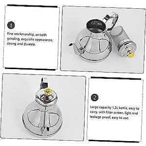 Stainless Steel Teapot Whistling Tea Kettle Stainless Steel Portable Water Kettle Expresso Coffee Goose Neck Stovetop Kettle Coffee Maker Tea Pot Heating Teakettle For Gas Stove Spout