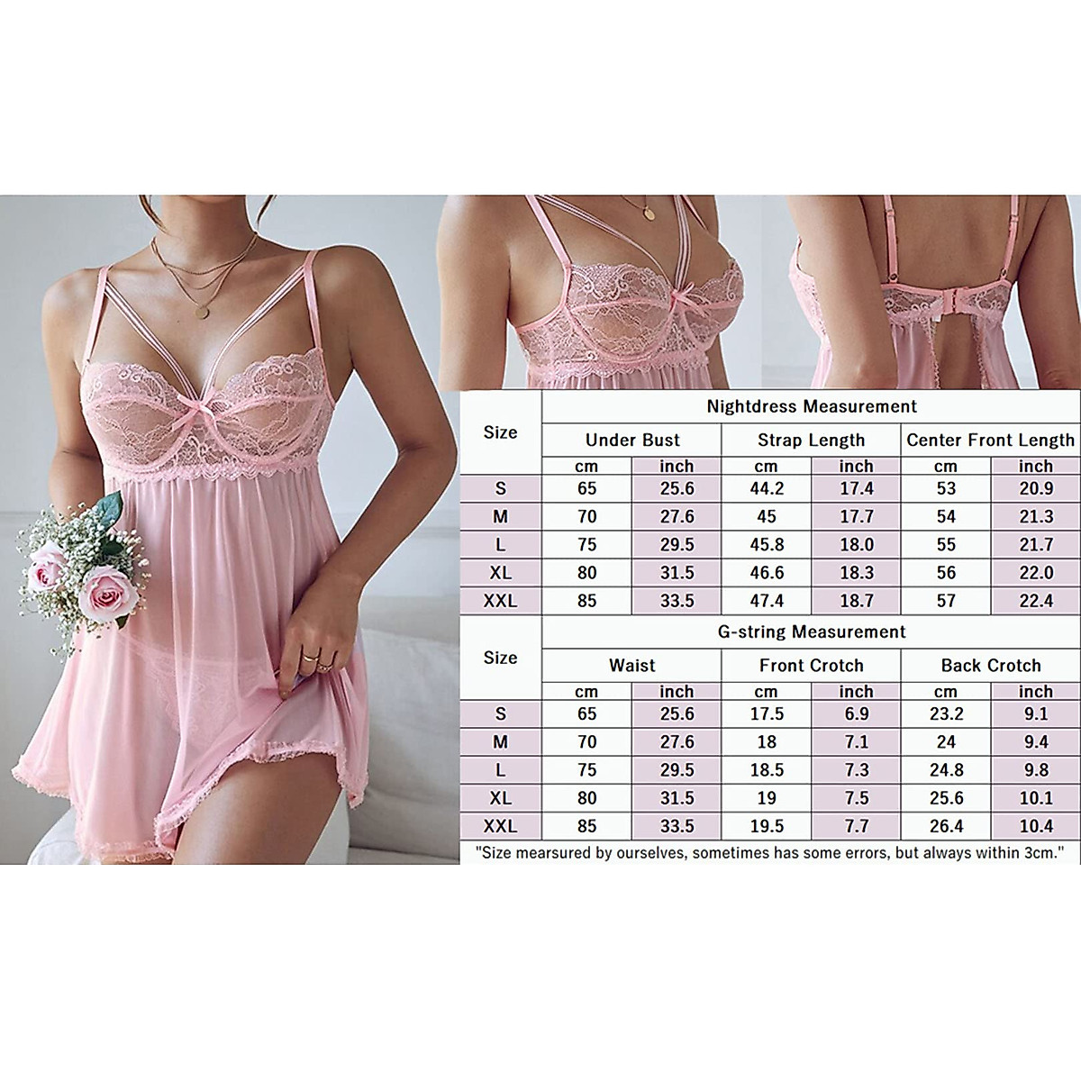 Avidlove Lace Chemise Lingerie for Women Brial Nightdress Sheer Mesh Nighty,Royal Blue,X-Small