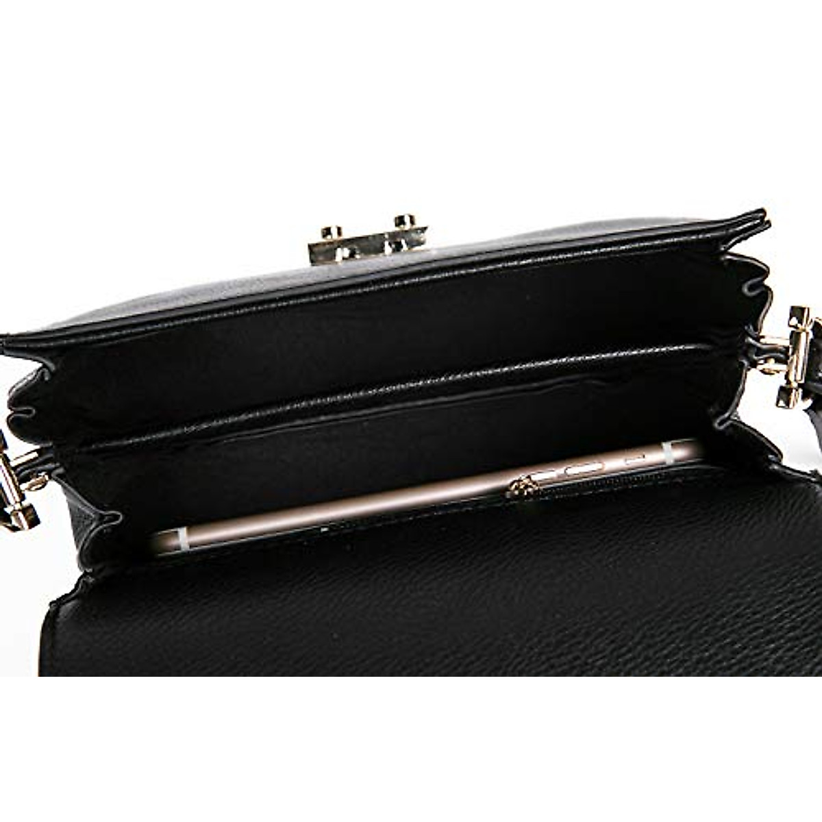 FEVERSOLE Crossbody Bag PU Leather Women Retro Small Saddle Satchel Shoulder Bag Tote With Long Adjustable Strap Black