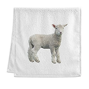 ALAZA Cute Sheep Lamb Animal Print Towels 100% Cotton Hand Towel for Bathroom 16 x 30 inch, Absorbent Soft & Skin-Friendly, 2 Pieces, Multicolor