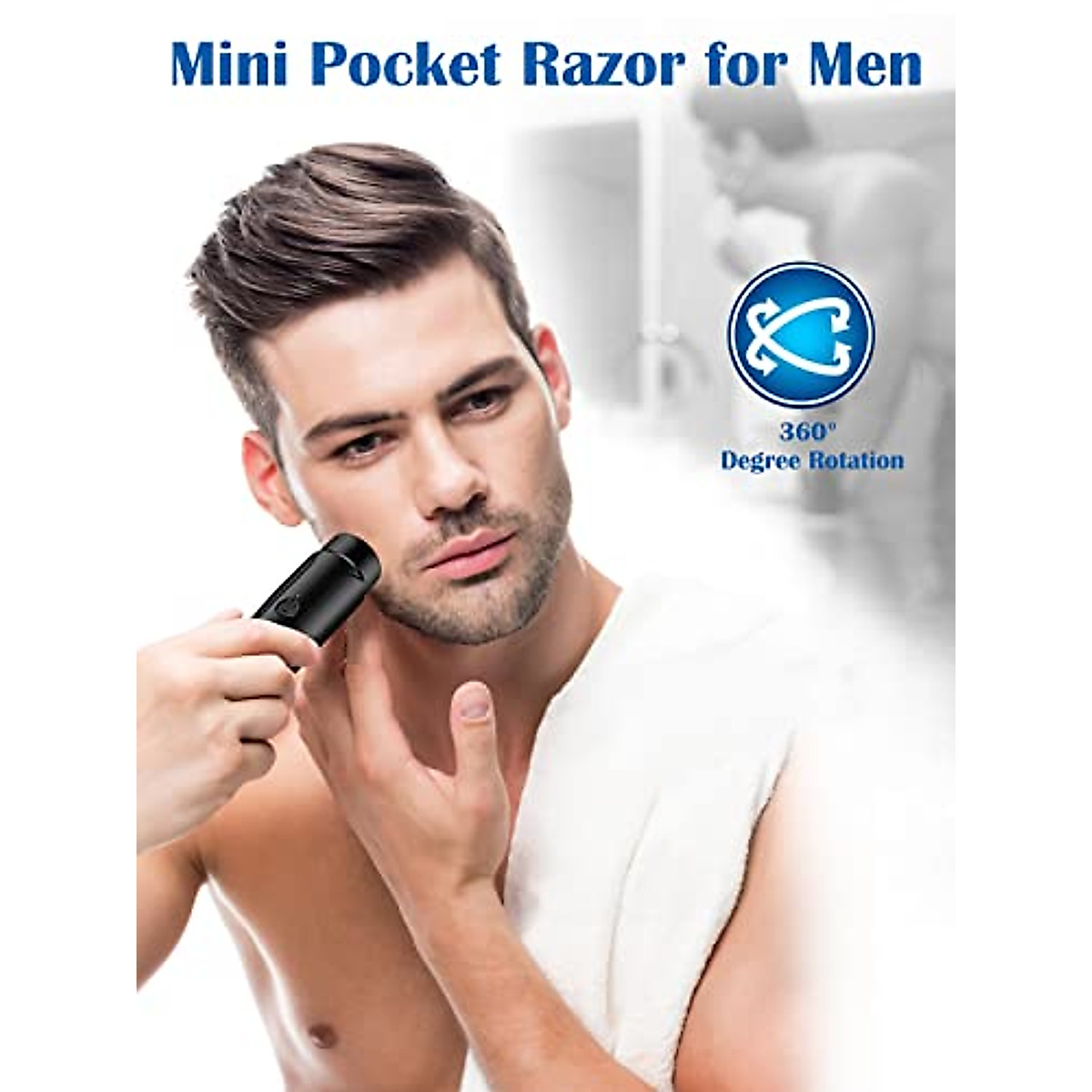 Taanimo Electric Razor Mini Shavers, Portable, USB Rechargeable, Perfect for Travel and Touch-ups, Unisex Electric Razor for Men and Women, Black, 1.0 Count