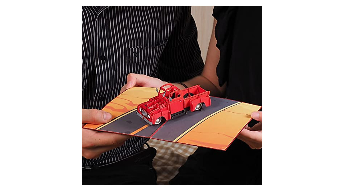 Classic Red Truck Pop Up Card for Every Occasion