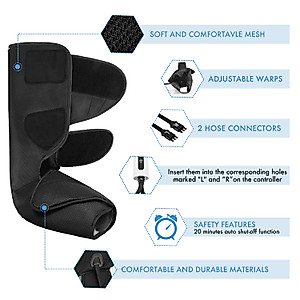 CINCOM Leg Massager for Circulation and Pain Relief, Air Compression Foot and Calf Massager Helpful for Relaxation, Swelling and Edema Gifts for Mom and Dad (with 2 Extensions) - FSA HSA Eligible