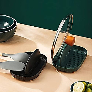 Suugly Utensil Rest Holder for Kitchen Counter Spoon Rest Cooking Ladle Spatula Lid Holder Kitchen and Grill Utensil Organizer for Countertop Stove Top (White)