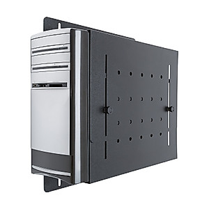 VersaTables | Made in USA | CPU Holder Bracket |Universal Computer Mount | Fits All PC Sizes | Easy Installation | Under-Desk | Standing Desk | Work from Home | Space Saving | Computer Storage | Black