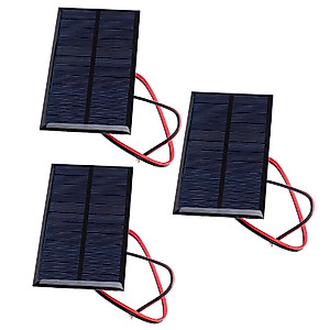 Ejoyous Mini Solar Panel, 3Pcs DC 6V Solar Cells Charger Power Module Polycrystalline Silicon Solar Panel with 30cm Cable for Outdoor Camping Hiking Travel