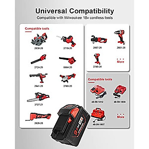Replacement for Milwaukee M-18 Battery 9.0Ah 2/pk M18 M18b 48-11-1850 48-11-1840 48-11-1815 48-11-1820 48-11-1852 48-11-1828 48-11-1822 Cordless Power Tool