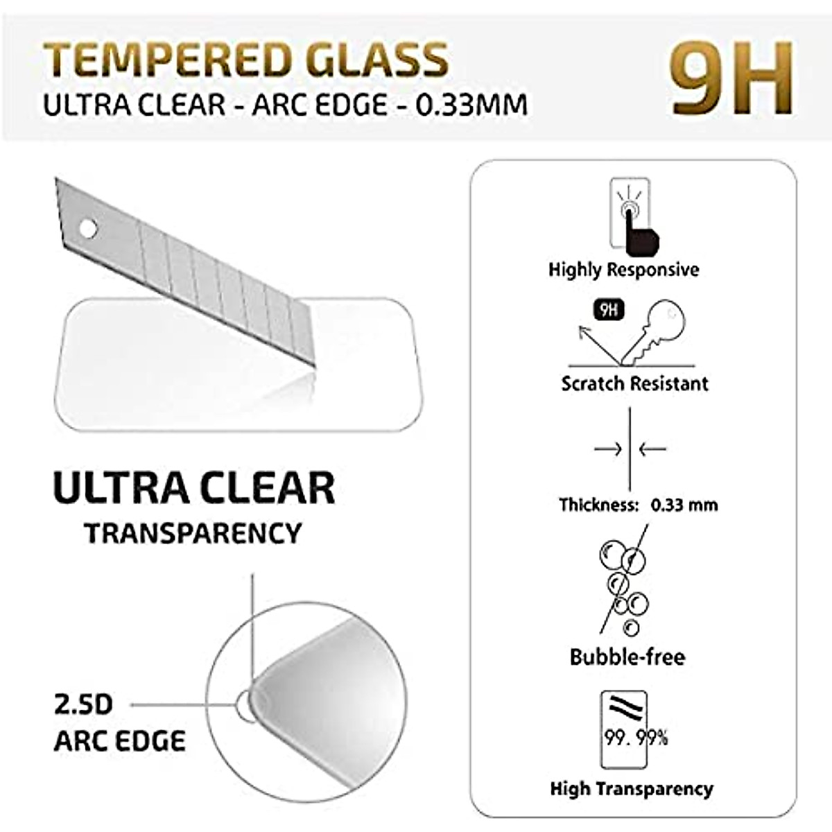 NEW'C [3 Pack] Designed for iPhone 12 and iPhone 12 Pro (6.1) Screen Protector Tempered Glass, Case Friendly Ultra Resistant