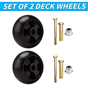 (2 Pack) Mover Deck Wheel AM116299 for John Deere 38" 48" Decks AM133602 M111489 Replacement Wheels 5" x 2"
