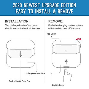 Valkit Compatible Airpods Pro Case Cover, Clear Airpod Pro Soft TPU Protective Case 2019 with Keychain Shockproof Cover for Apple Airpods Pro Charging Case [Front Led Visible] - Transparent