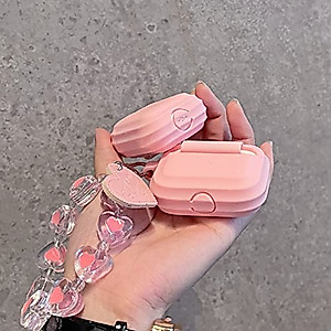 Ownest Compatible with AirPods Case Soft Silicone Protective Shockproof Skin with Love Heart Keychain Cute Case for Airpods Case 2&1-Pink
