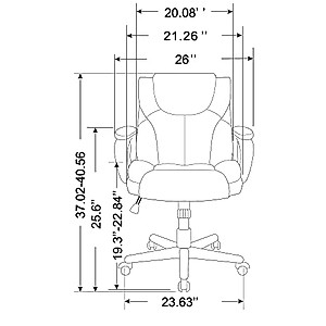 Brenton Studio® Mayhart Vinyl Mid-Back Chair, Black