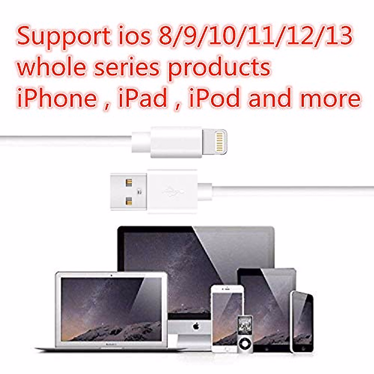 iPhone Charger Cable 5 Pack 6FT USB Fast Charging Syncing Cord Cables Compatible iPhone 14/13/12/11/XS/Max/XR/X/8/8Plus/7/7P/6S/iPad/IOS White sharllen