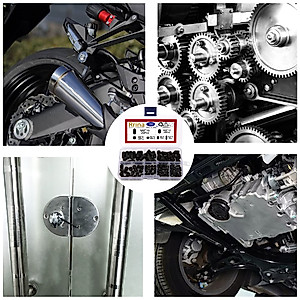 Rrina 150Pcs M4/M5/M6/M8 Hex Allen Head Socket Set Screws Grub Screw Bolts Assortment Kit,12.9 Class Alloy Steel Internal Hex Drive Cup-Point Screws