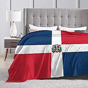 Flag of The Dominican Republic Blanket Printed Flannel Throw Blanket 50"X40" Anti-Pilling Blanket Bed Sofa Living Room Bedroom
