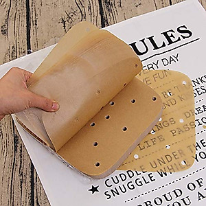 200pcs Square 8.5 inch air fryer parchment paper liners,perforated parchment paper for air fryer,ovens & microwaves or 8-9 inches bamboo or metal steamers. (Yellow - 200Pcs)