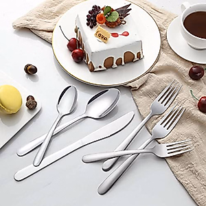 Gymdin 24 Piece Spoons and Forks Set, Food Grade Stainless Steel Flatware Cutlery Set, Silverware Forks and Tablespoon for Home, Kitchen and Restaurant, Mirror Polished, Dishwasher Safe