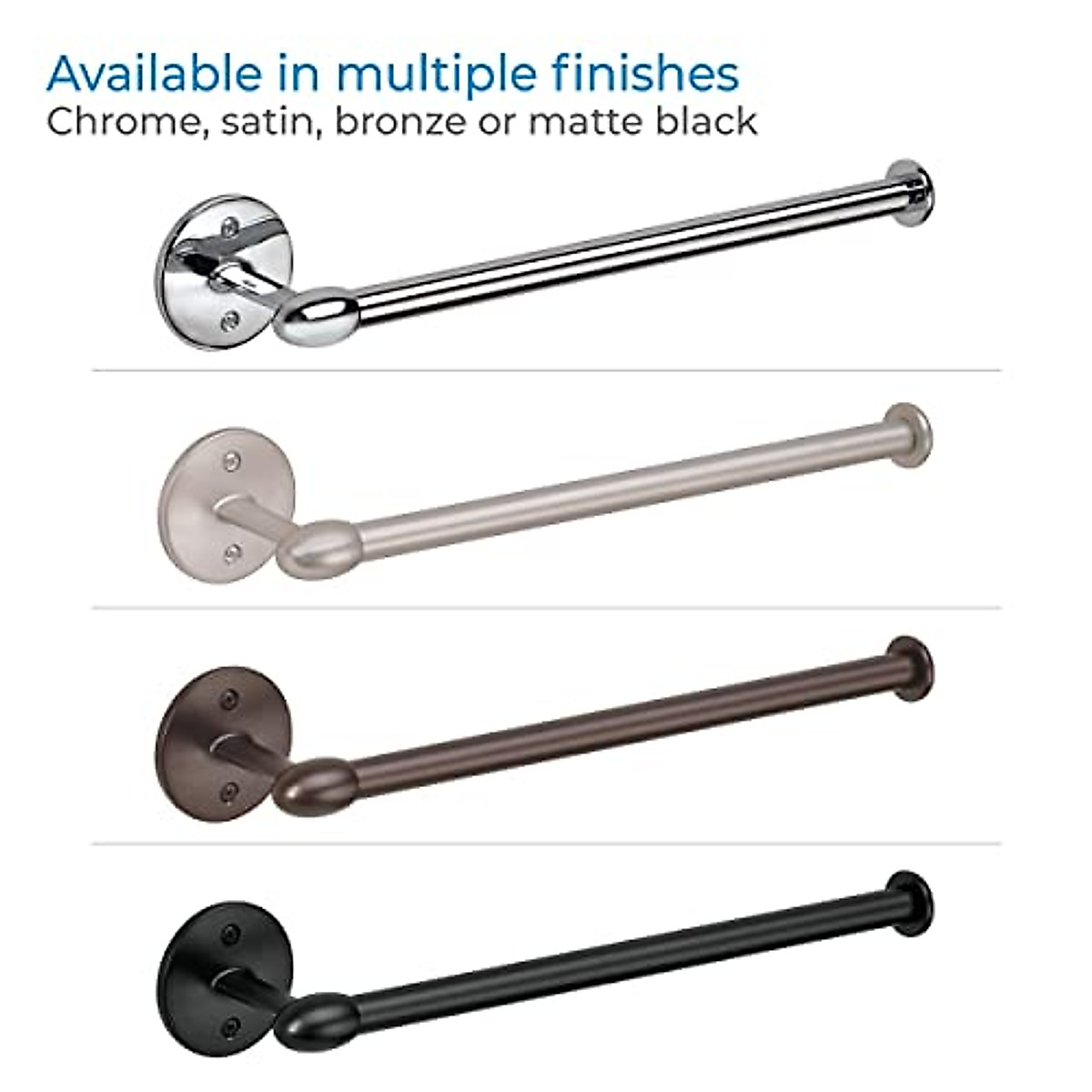 iDesign Orbinni Wall Mounted Metal Paper Towel Holder, Roll Organizer for Kitchen, Bathroom, Craft Room, 13.75" x 2.5" x 4.25", Matte Black