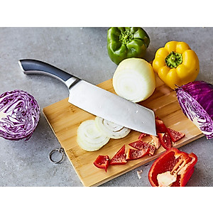 WELLSTAR Kiritsuke knife, Nakiri Vegetable Cleaver Kitchen Knife – Razor Sharp Forged German Stainless Steel Blade, Ergonomic Full Tang Handle, Multipurpose Use for Home Restaurant – Gift Box