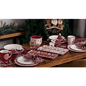 Bico Holly Jolly Ceramic Mugs, Set of 4, for Coffee, Tea, Drinks, Microwave & Dishwasher Safe