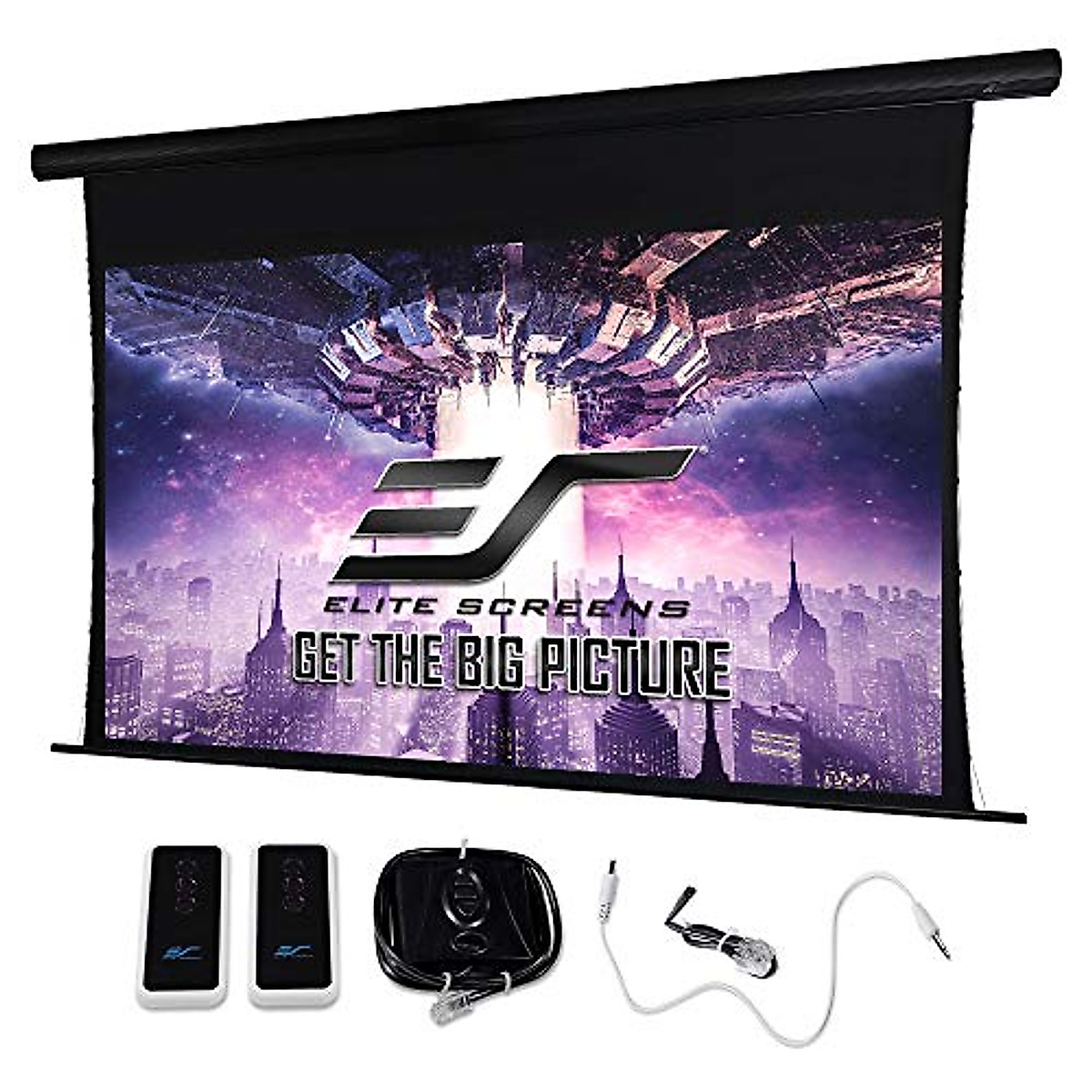 Elite Screens Starling Tab-Tension 2 CineGrey 5D, 92" 16:9, 8K 4K Ultra HD Ready Ceiling and Ambient Light Rejecting Electric Projector Screen, CineGrey 5D Projection Material, STT92UHD5-E12