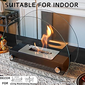 NEWIMAGE Tabletop Fire Pit, Fire Bowl 13.5" L Portable Tabletop Fireplace Clean Burning Bio Ethanol Ventless Fireplace for Indoor Outdoor Patio Parties Events