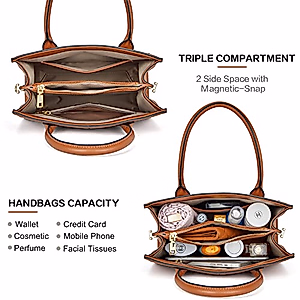 BOSTANTEN Leather Handbags for Women Designer Satchel Purses Top Handle Shoulder Crossbody Bags