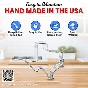 Foose Texas Cookie Cutter 4.75 Inch – USA Made - Tin Plated Steel Cookie Cutters – Texas Cookie Mold