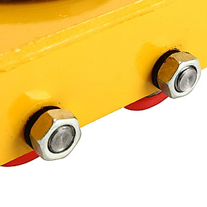 YaeTek Industrial Machinery Mover 13200 lbs 6 Tons Machinery Skate Dolly with 4 Rollers Cap 360 Degree Rotation (Yellow)