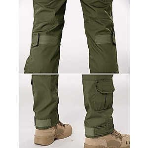 TRGPSG Men's Hiking Pants, Outdoor Lightweight Travel Pants Cargo Pants Work Pants for Men WG4F ArmyGreen 34