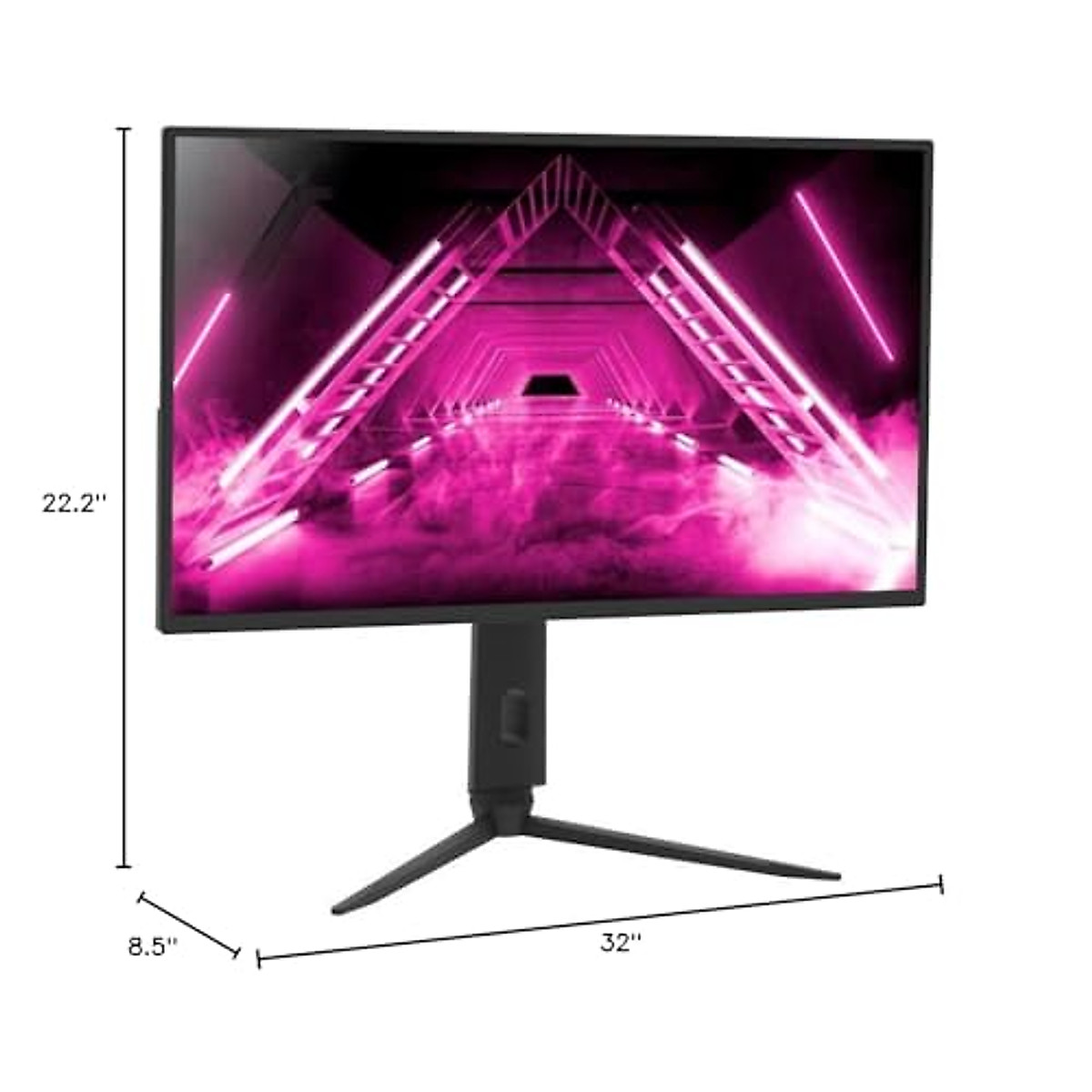 Monoprice QHD IPS Gaming Display - 32inch, 2560x1440p, QHD, 165Hz, 1ms, Height Adjustable Stand, 2X HDMI 2.0 and 2X DisplayPort 1.2 - Dark Matter Series