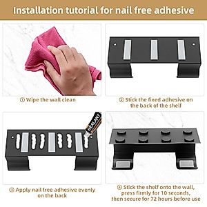 Buwico Storage Holder for Shark Flexstyle, Airwrap Holder Wall Mount for Shark H430 Flexstyle, Aluminum Alloy Wall Storage Organizer Stand Rack for Shark Flexstyle/Dyson Airwrap Styler (Black)