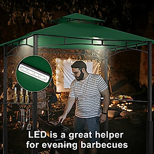 ABCCANOPY 8'x 5' Grill Gazebo Canopy - Outdoor BBQ Gazebo Shelter with LED Light, Patio Canopy Tent for Barbecue and Picnic (Forest Green)