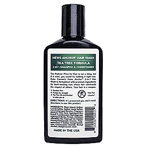 Duke Cannon Supply Co. News Anchor 2-in-1 Hair Wash Cedarwood, Tea Tree Formula - Paraben Free, Protein for Strength, Superior Hydration, No Harsh Sulfates, 10 oz. (Variety 2 Pack)