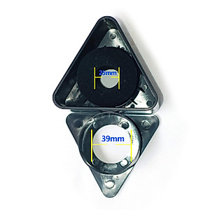 25mm-39mm Hole ABS Injection Molding Triangular Interview Mic Microphone Logo Flag Station Box for Stage Karaoke Handheld Shotgun Microphone (black)