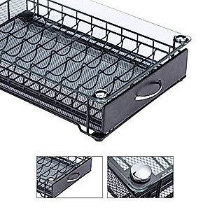 Rice rat Vertuo Capsule Holder Drawer for Nespresso With Glass For Cabinet Vertuoline Pod Storage Rack For Counter (Class-40 Pods（With handle）)