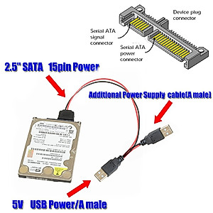 SUPERPLUS USB to SATA Power Cable for 2.5 SATA HDD SATA to USB Sata Cable