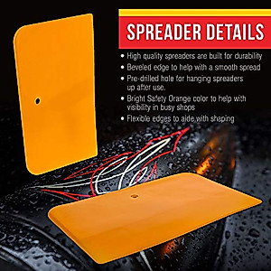 Custom Shop 12" x 12" Autobody Filler Plastic Mixing Board/Pallete (Pack of 2) with 5 Inch Body Filler Spreaders (Pack of 10) for Automotive Body Fillers, Putties and Glazes