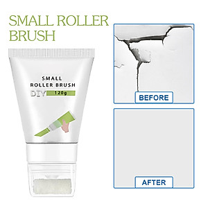 Small Roller Spackle Wall Repair Brush, 2-in-1 Small Rolling Brush Wall Paint Repair Tool, Quick Drying and Waterproof Wall Roller Paint Repair Paste for Living Room, Bedroom, Bathroom