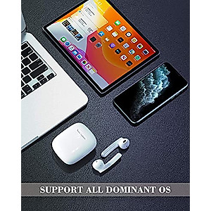 Touch Control True Wireless Earbuds, REEHM IPX7 Waterproof Bluetooth 5.0 Wireless Headphones with Microphone Charging Case 40H Playtime in-Ear Hi-Fi Stereo Sound TWS Earphones Headset for Sport(Touch)