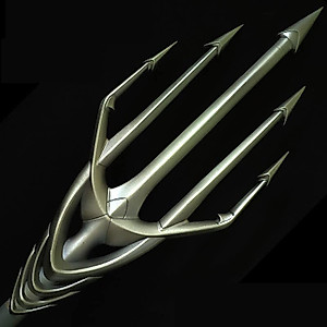 ZKBWFLA Metal Pentacle Trident Sword, Cosplay Props Available for Collection-Silver