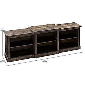 Rockpoint 70inch Classical TV Stand Storage Media Console Entertainment Center for TVs up to 80,Rustic Brown