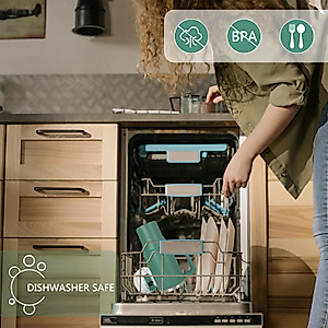 Riley Joy 40 oz Stainless Steel Tumbler with Handle & Straw, Vacuum Insulated Travel Mug for Office, Home, or Car, Cold/Hot Water Bottle, Leak-Proof, Fits Holders