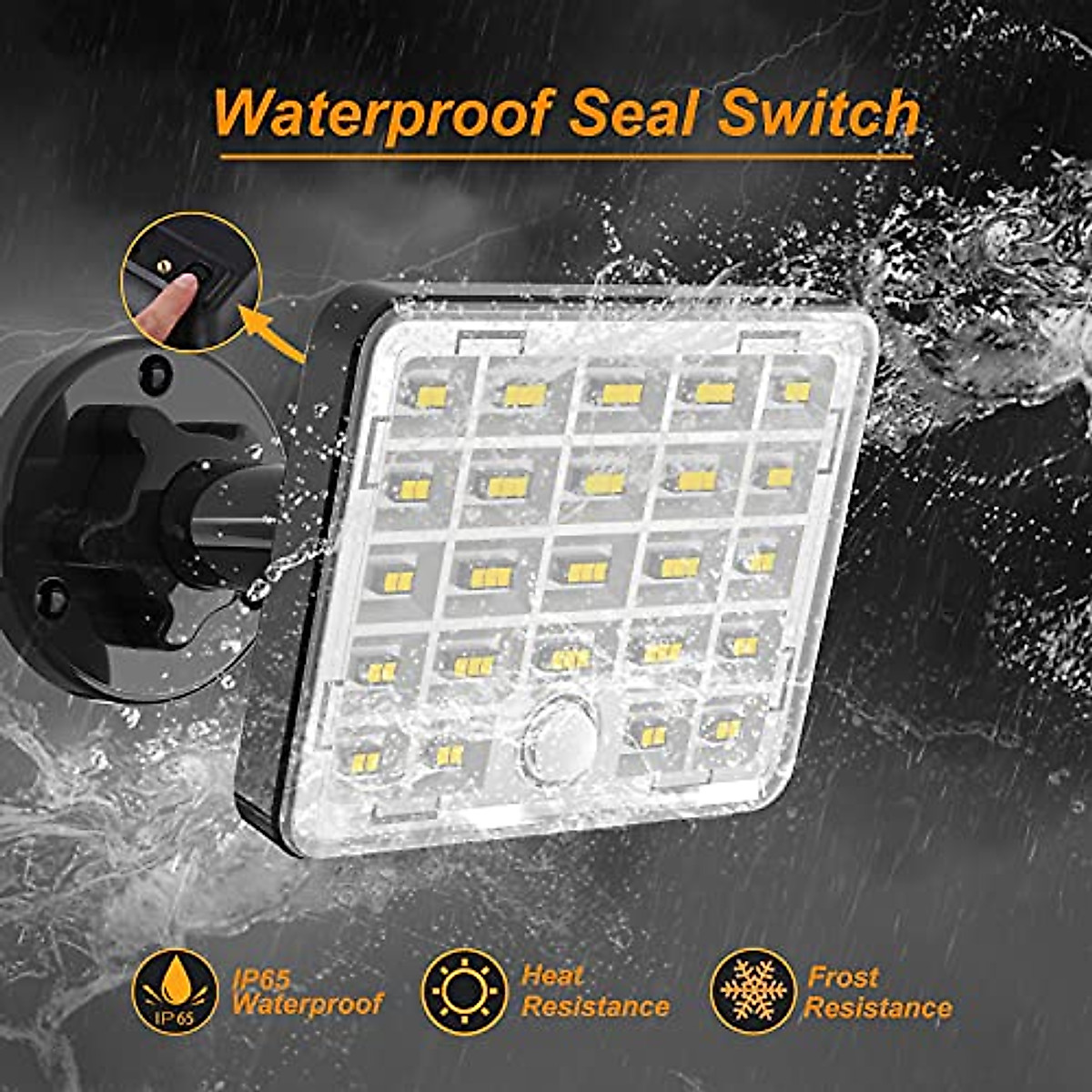 Solar Motion Outdoor Lights,Led Lights Dusk to Dawn,Solar Panels with Focusing Optical Lens Sensor Solar Security Lights, IP65 Waterproof 360 Degree Wall Lights for Garden,Patio,Deck,Indoor Lighting