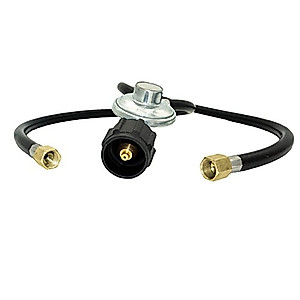 DOZYANT 2 Feet Y Splitter Two Hose Low Pressure Propane Regulator Connection Kit for Most LP LPG Gas Grill, Heater and Fire Pit Table, Fit Type 1 (QCC-1), 3/8" Flare Swivel Fitting