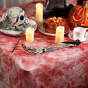 400" x 85" Halloween Creepy Cloth - Large Size Halloween Spooky Fabric Cloth - Scary Gauze Blood Creepy Cloth for Haunted House Halloween Party Yard Wall Doorway Outdoors Decoration (red)