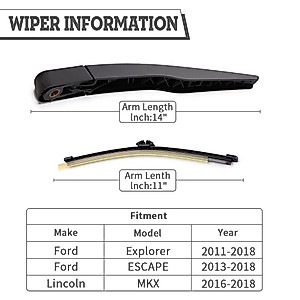 HODEE Rear Wiper Arm Blade Nut Set Replacement for Ford Explorer 2011-2023 Escape 2013-2023,Rear Wiper Cover Accessories Assembly,Back Windshield Window Cap,Lincoln MKX MKC Corsair Nautilus Expedition