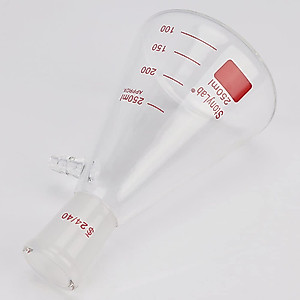 stonylab Filtering Flask with 24/40 Standard Taper Outer Joint, Heavy Wall Borosilicate Glass Filter Flask, Bolt Neck with Tubulation, 250 ml