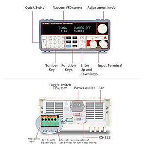 MATRIX Electronic Load Tester PEL8150, 150V 30A 150W Programmable DC Electronic Load, 0.1mV 0.1mA Resolution DC Power Supply Tester for Voltage Current, 0.2% Accuracy Electric Circuit Testing Device
