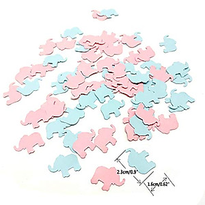 Pink Blue Elephant Die Cut Confetti Elephant Scatter Baby Shower Decoration for Girl Baby Shower Birthday Elephant Theme Party Supplies Gender Reveal Party Decorations 200CT